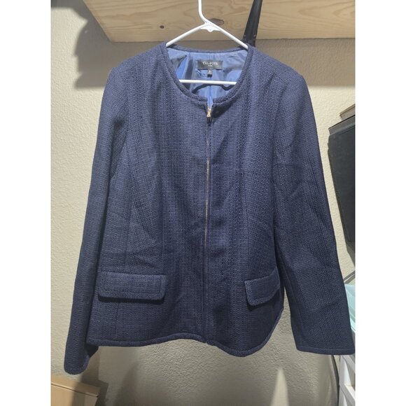 Talbots | Jackets & Coats | Talbots Jacket Womens 8 Navy Blue Tweed ...